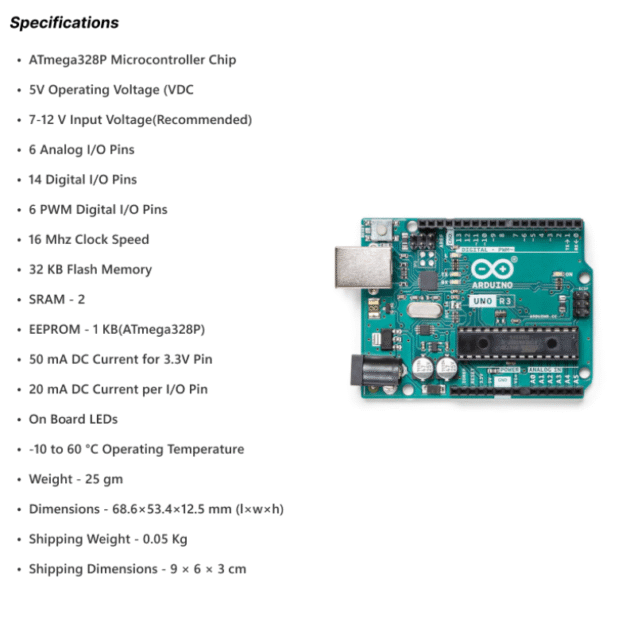 Official Arduino Uno Rev3 (A000066) - Pavan Electro Source